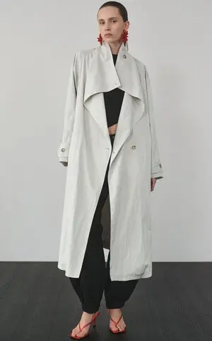 Source Unknown Cicero Funnel Neck Coat - Grey