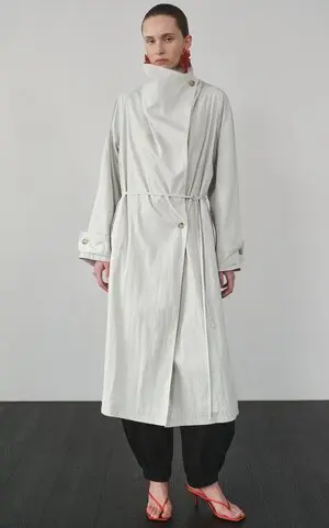 Source Unknown Cicero Funnel Neck Coat - Grey