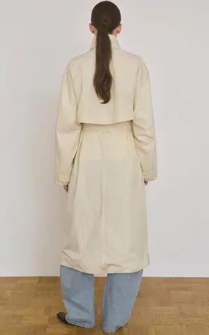 Source Unknown Helga Double Layer Cotton-blend Trench Coat - White