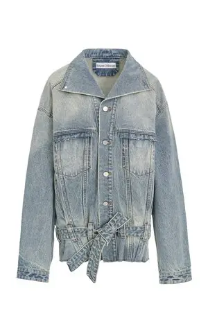 Source Unknown Zahara Denim Bomber Jacket - Blue