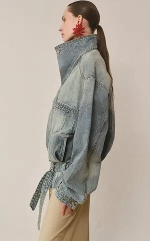 Source Unknown Zahara Denim Bomber Jacket