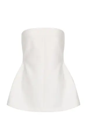 Source Unknown Rubik Peplum Top - White