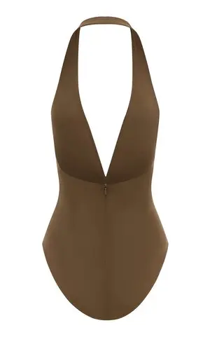 Alex Perry Halter Ruched Powermesh Bodysuit