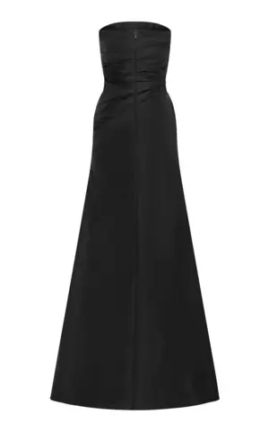 Alex Perry Strapless Tucked Split Taffeta Gown