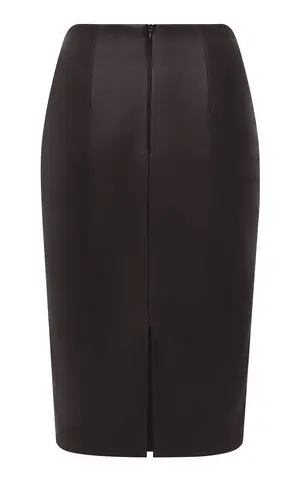 Alex Perry Leather Midi Skirt