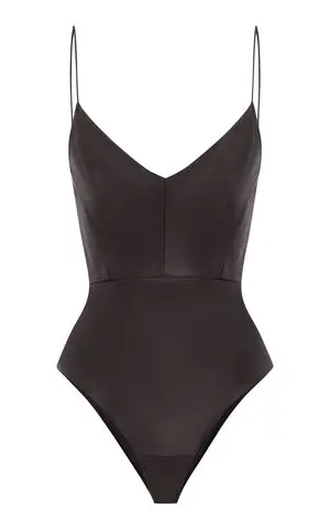 Alex Perry Bikini Leather Bodysuit Black