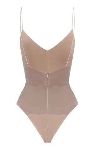 Alex Perry Bikini Leather Bodysuit - Taupe