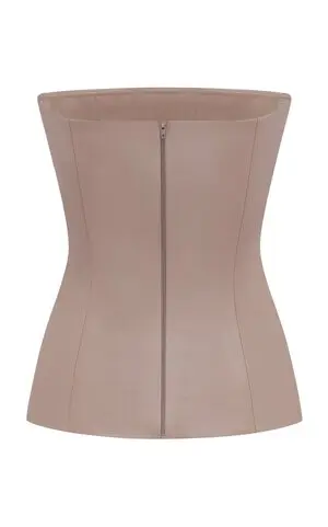 Alex Perry Strapless Longline Leather Corset Top