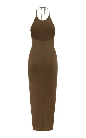 Alex Perry Halter Powermesh Maxi Dress