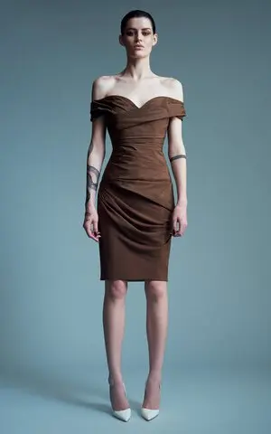 Alex Perry Off-shoulder Taffeta & Georgette Mini Dress