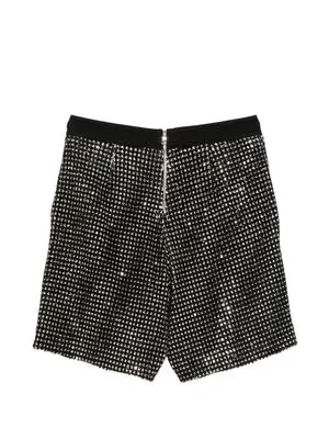 Balmain Sequin-embellished Logo-plaque Shorts