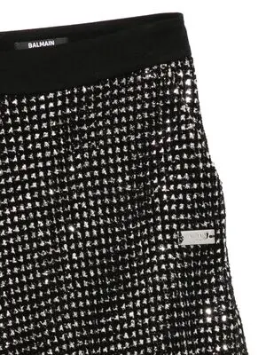 Balmain Sequin-embellished Logo-plaque Shorts
