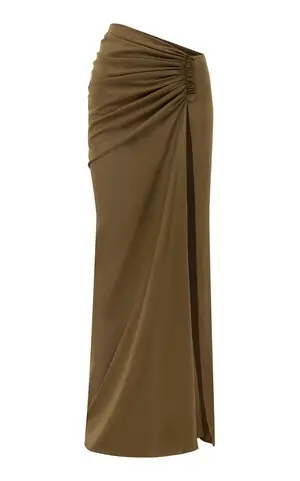 Alex Perry Ruched Powermesh Maxi Skirt