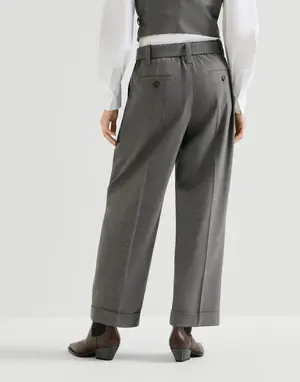 Brunello Cucinelli Tropical Wool Baggy Sartorial Trousers - Gray