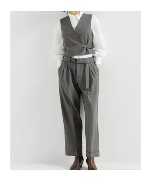 Brunello Cucinelli Tropical Wool Baggy Sartorial Trousers - Gray