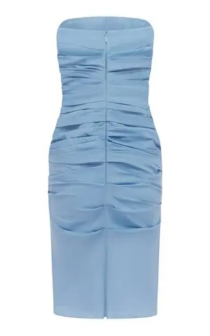 Alex Perry Strapless Tucked Taffeta Mini Dress