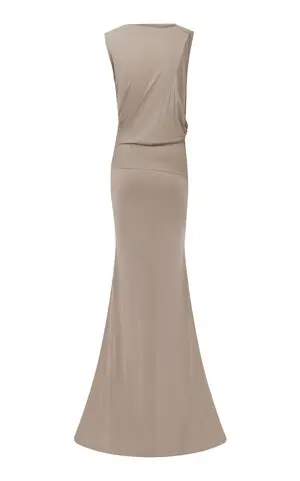 Alex Perry Sleeveless Draped Dry Jersey Gown
