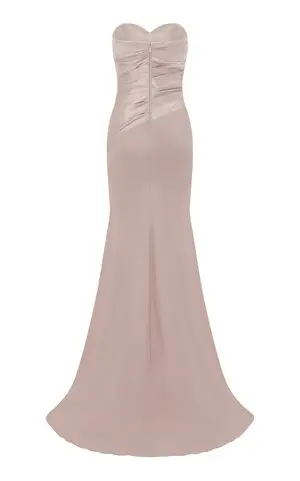 Alex Perry Sweetheart Draped Duchess Satin Georgette Gown