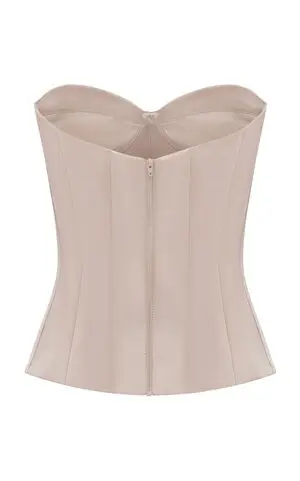 Alex Perry Strapless Cupped Duchess Satin Corset Top