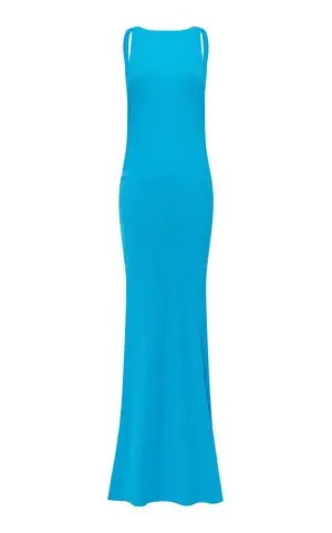 Alex Perry Open Back Draped Dry Jersey Gown