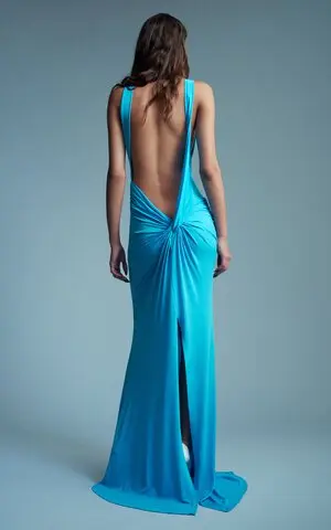 Alex Perry Open Back Draped Dry Jersey Gown