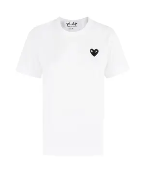 Play Comme Des Garcon Crew Neck T-shirt With Logo Detail