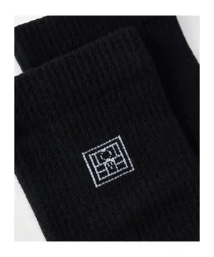 TOTEME Two Pairs Of Embroidered Ribbed Cotton Blend Socks