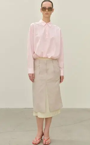Source Unknown Lori Double-layer Slip Midi Skirt