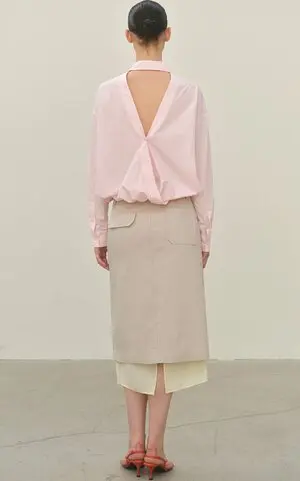 Source Unknown Lori Double-layer Slip Midi Skirt