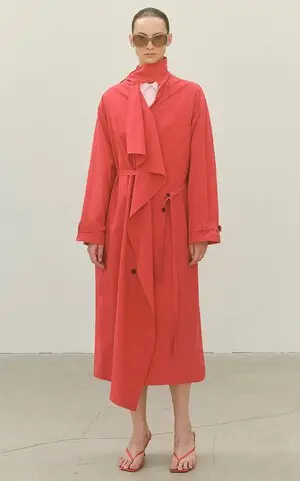 Source Unknown Nitra Scarf-lapel Cotton Coat