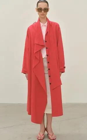 Source Unknown Nitra Scarf-lapel Cotton Coat
