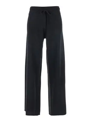 LISA YANG Sofi Wide Leg Cashmere Pants With Elasticated Waist - Black