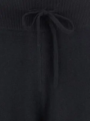 LISA YANG Sofi Wide Leg Cashmere Pants With Elasticated Waist - Black