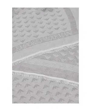 Emporio Armani Monogram Frayed Scarf