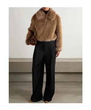 THE FRANKIE SHOP Hope Fur Jacket - Camel