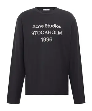 Acne Studios Logo Distressed Jersey T-shirt