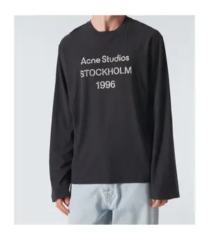 Acne Studios Logo Distressed Jersey T-shirt