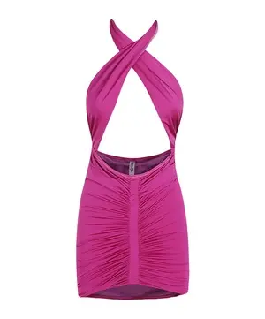 REINA OLGA Sleeveless Ruched Cut-out Mini Dress