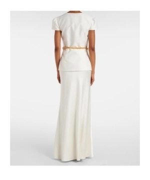 SELF-PORTRAIT Belted Taffeta Maxi Dress