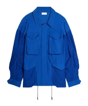 Celine Parka In Cotton Satin - Blue