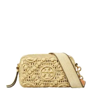 Tory Burch Miller Zipped Mini Crossbody Bag - Natural