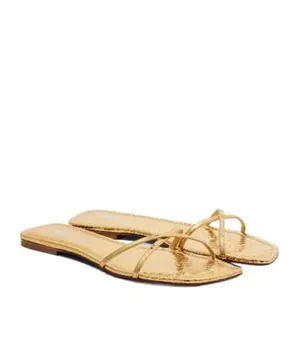 Paris Texas Biarritz Metallic Leather Square Toe Sandals