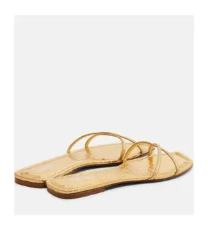 Paris Texas Biarritz Metallic Leather Square Toe Sandals