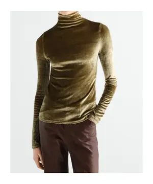 LEMAIRE Fitted High Neck Top - Brass
