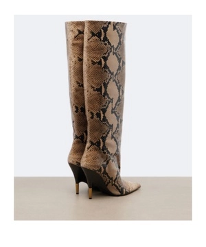 Khaite Bella Snake-effect Leather Knee-high Boots