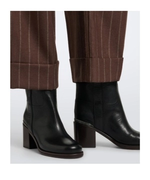 Brunello Cucinelli Monili Leather Ankle Boots