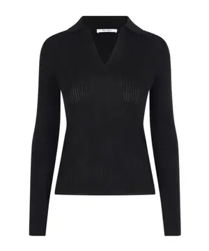 Max Mara Long-sleeve Knitted Polo Shirt - Black