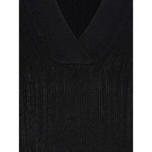 Max Mara Long-sleeve Knitted Polo Shirt - Black