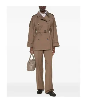 Max Mara Double-breasted Trench Coat With Belt And Patch Pockets