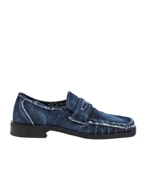 DIESEL® D-amber Distressed Denim Loafers - Blue